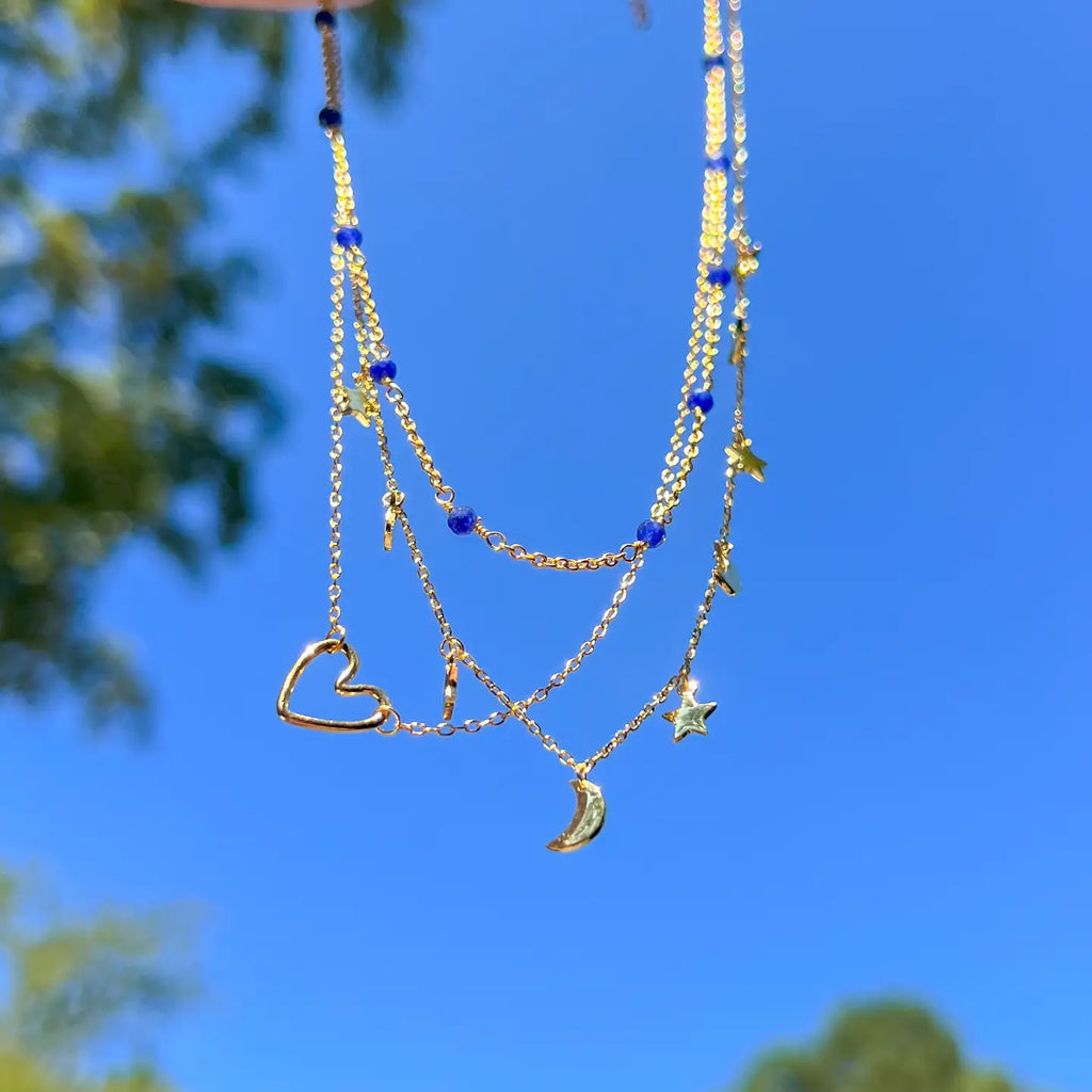 Sapphire Small Beaded Necklace – Fig