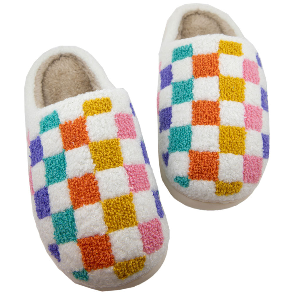 Multicolored Checkered Slippers – Fig